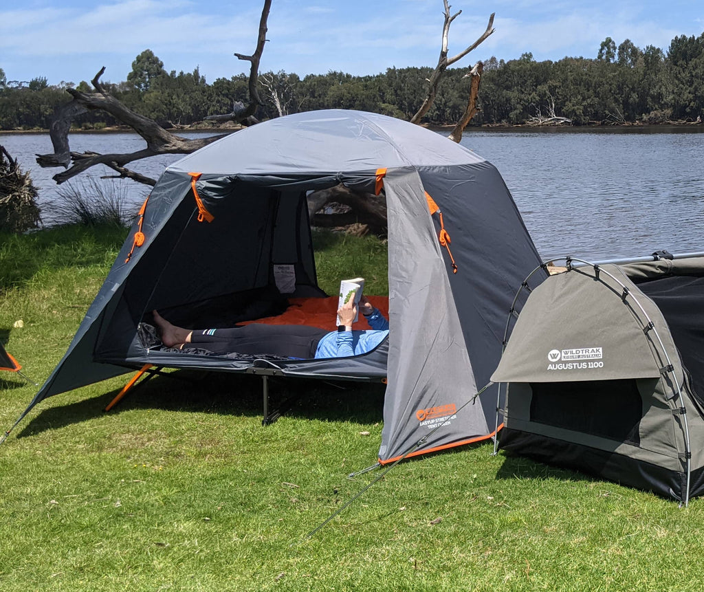 QUEEN EASY UP STRETCHER TENT WITH CARRY BAG